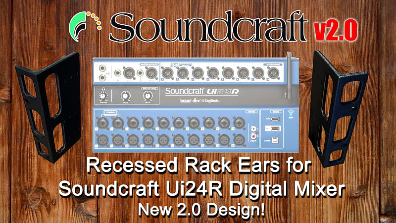 New v2.0! Recessed Soundcraft Ui16 & UI24 Rack Ears (pair) | Reverb