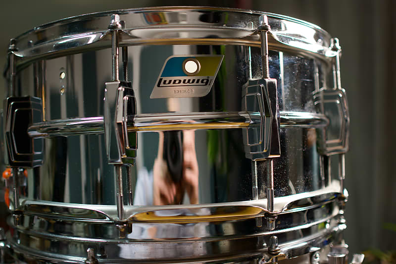 1970 Pointy Badge Ludwig LM402 Supraphonic 6.5x14" 10-Lug | Reverb UK