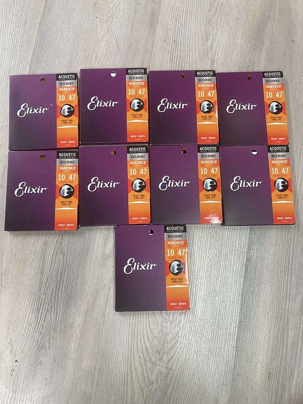 Bulk lot of 9 sets 10-47 Elixir 80/20 Bronze | Reverb Luxembourg
