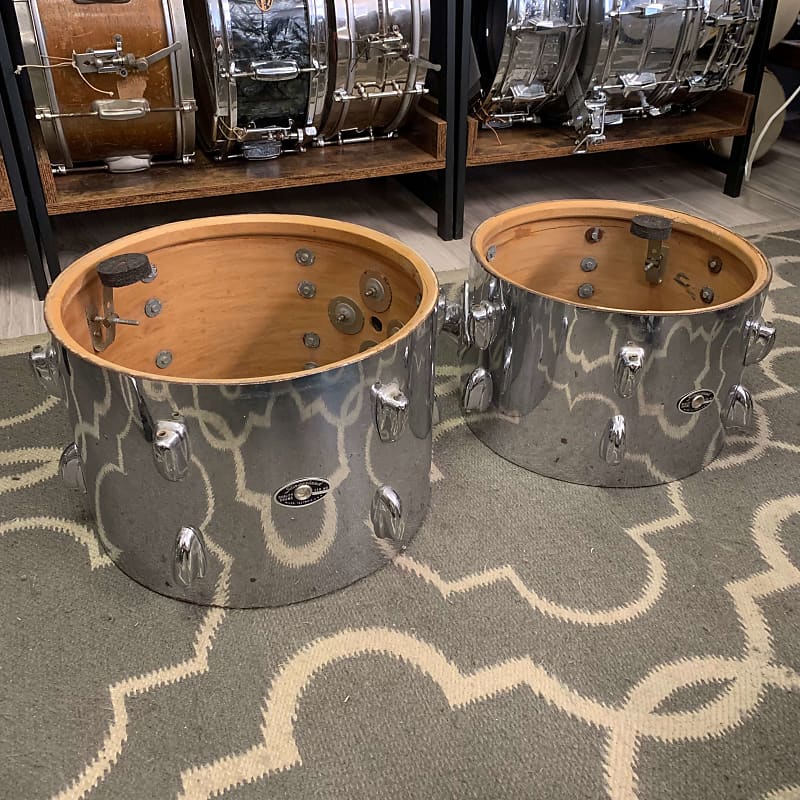 Slingerland 12" and 13" rack toms 1970s Chrome over Wood | Reverb