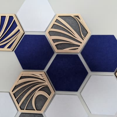 Acoust-Hex - Wood Hexagon Sound Diffuser Acoustic Wall Panel | Reverb