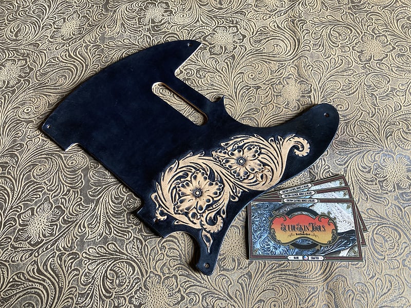 Custom Tooled Leather Pickguard fits Fender Telecaster Tele | Reverb