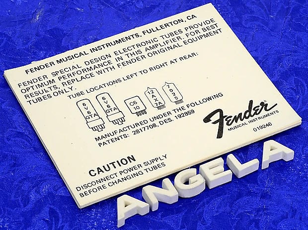 Fender Tube Chart #10 N.O.S. 6V6GTA, 6V6GTA, C610, 12AX7, | Reverb