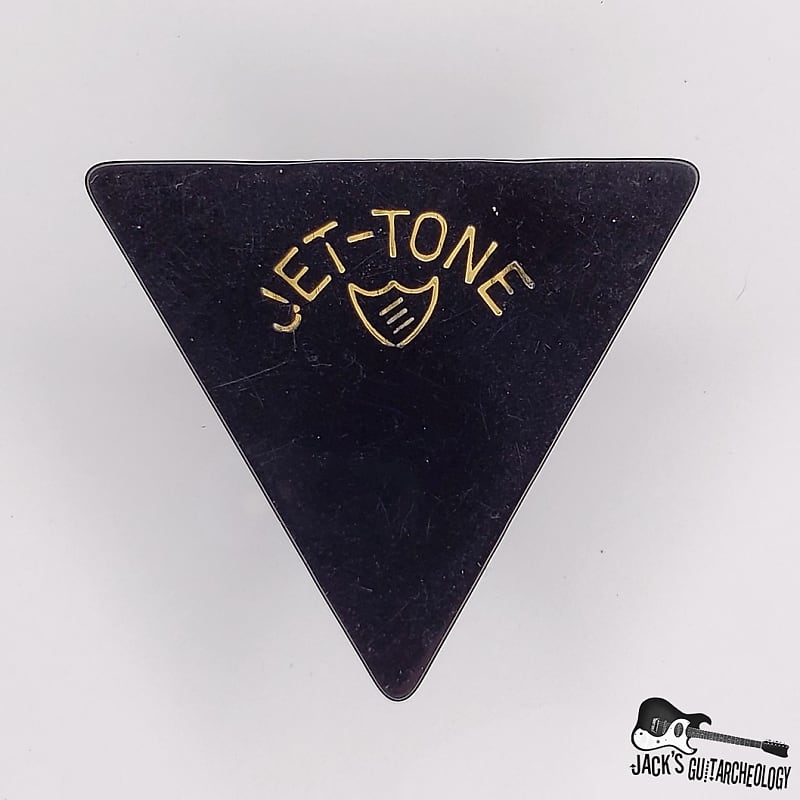 Jet-Tone 355 Plectrum / Pick (1960s, Black w/ Gold Print) | Reverb