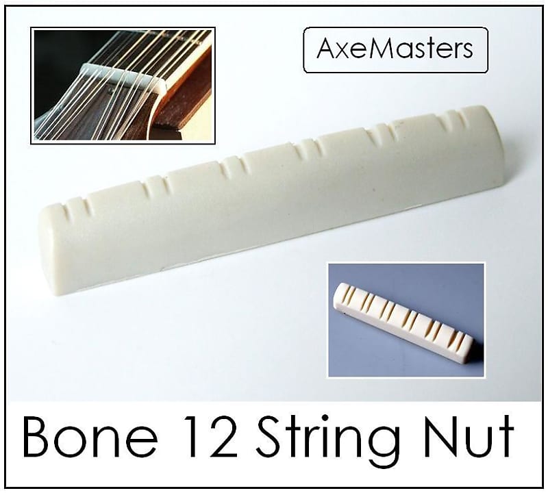 AxeMasters STANDARD SIZE Slotted Bone Nut handmade for 12 | Reverb