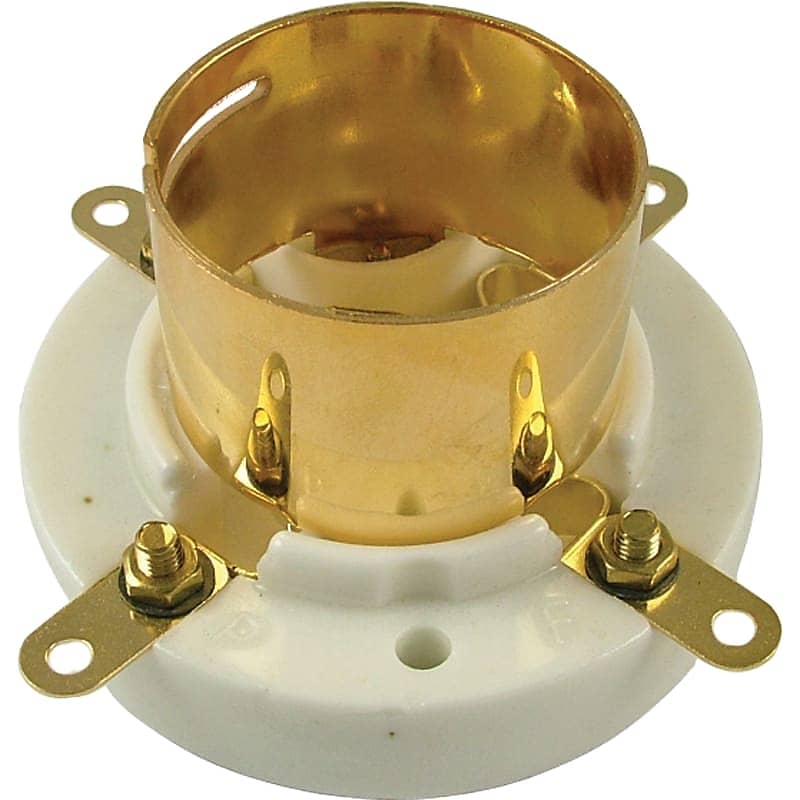 Socket - 4 Pin, Jumbo, Ceramic Bayonet, Color: Gold | Reverb