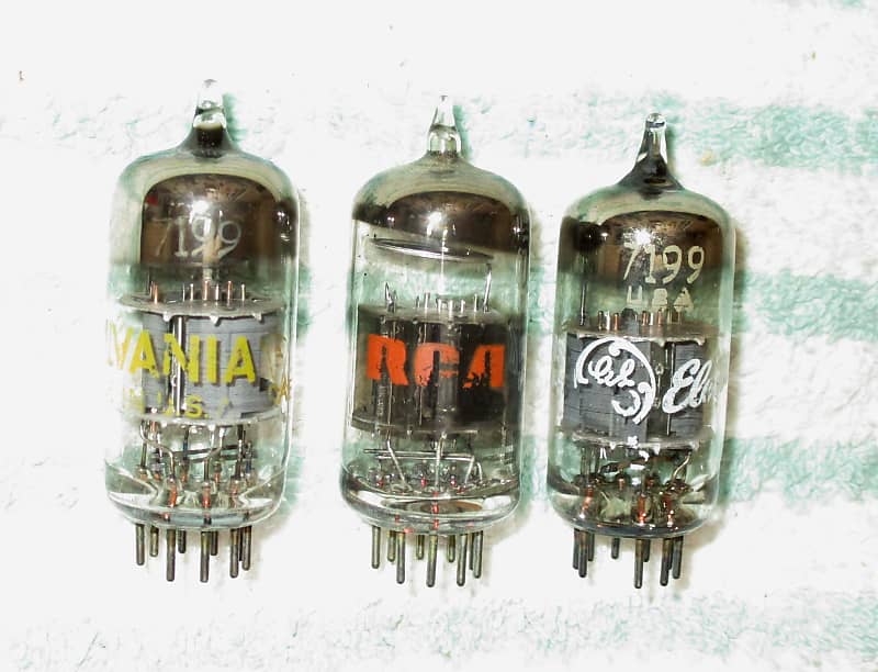 Three vintage 7199 tubes for Sunn Dynaco Ampeg tested used | Reverb