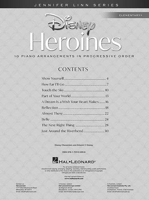 Disney Heroines 10 Piano Arrangements In Progressive Order | Reverb