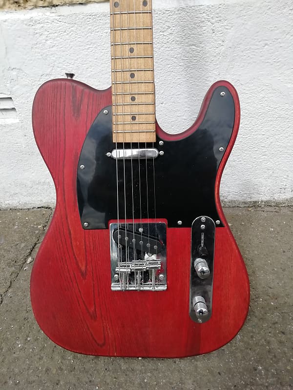 Custom Handmade Telecaster Style Guitar2019 Cherry Red Stain | Reverb