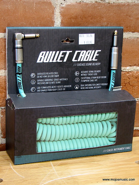 Bullet Cable 30ft Coil Seafoam Green | Reverb