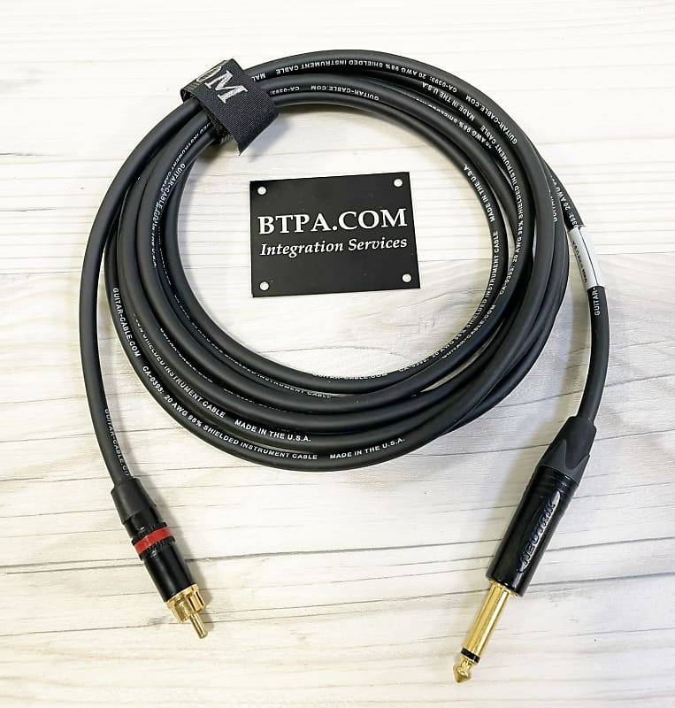 Best-Tronics Pro Audio Neutrik Gold 1/4" TS to RCA 12 Feet | Reverb
