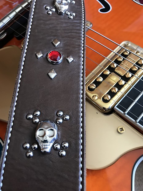 Codina Leather Skulls and Jewels Guitar Strap | Reverb