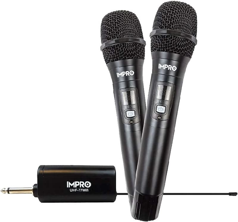 ImPro Dual UHF Wireless Karaoke Microphone System - (Black) | Reverb