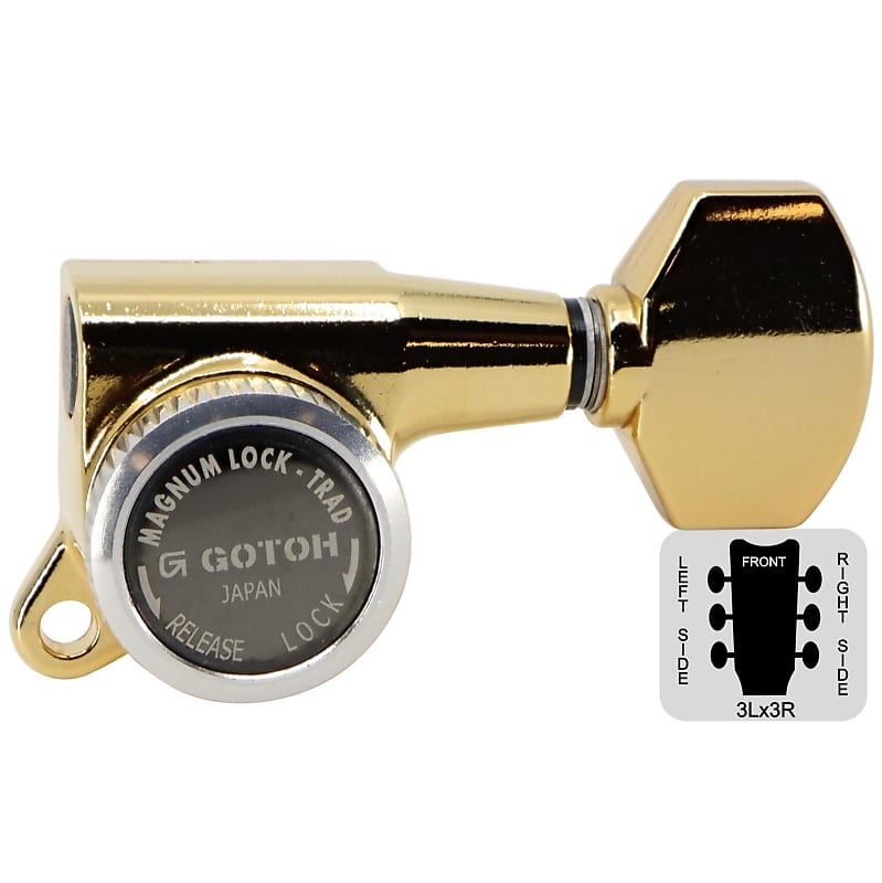 GOTOH SG381-07-MGT Locking Tuners w/ Small Knobs - Gold - 3L | Reverb