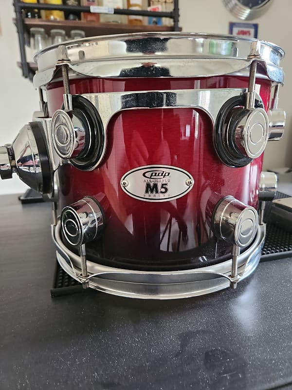 PDP M5 10" Cherry to Black Fade Rack Tom PDP mid 2000's - | Reverb
