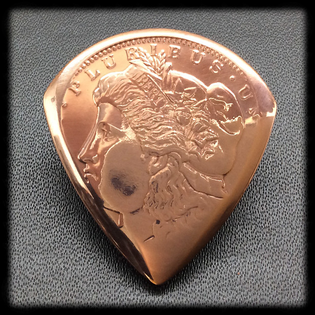 Bespoke Coin Plectrum, Pick. Golden State Mint, Morgan Head | Reverb