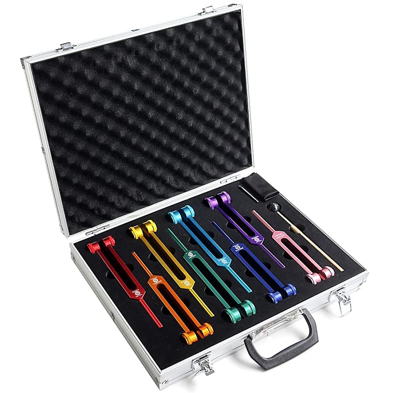 Chakra Tuning Fork Set For Healing, 7 Chakra And 1 Soul | Reverb