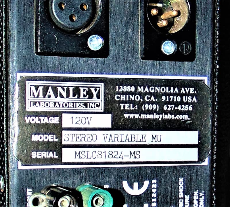 Manley Variable Mu w/MS mod Stereo or Dual Mono Tube Manley Variable Mu w/MS mod Stereo or Dual Mono Tube
