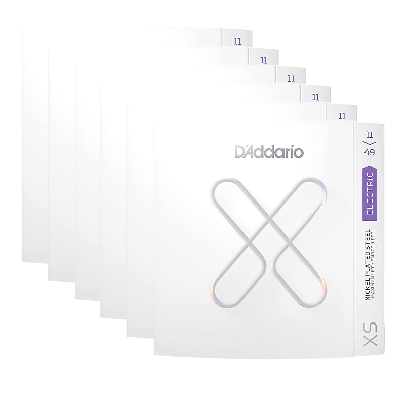 D'Addario XS Coated Electric Nickel Wound 11-49 Medium 6 Pack | Reverb