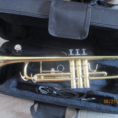Mendini brand Trumpet with case and mouthpiece | Reverb