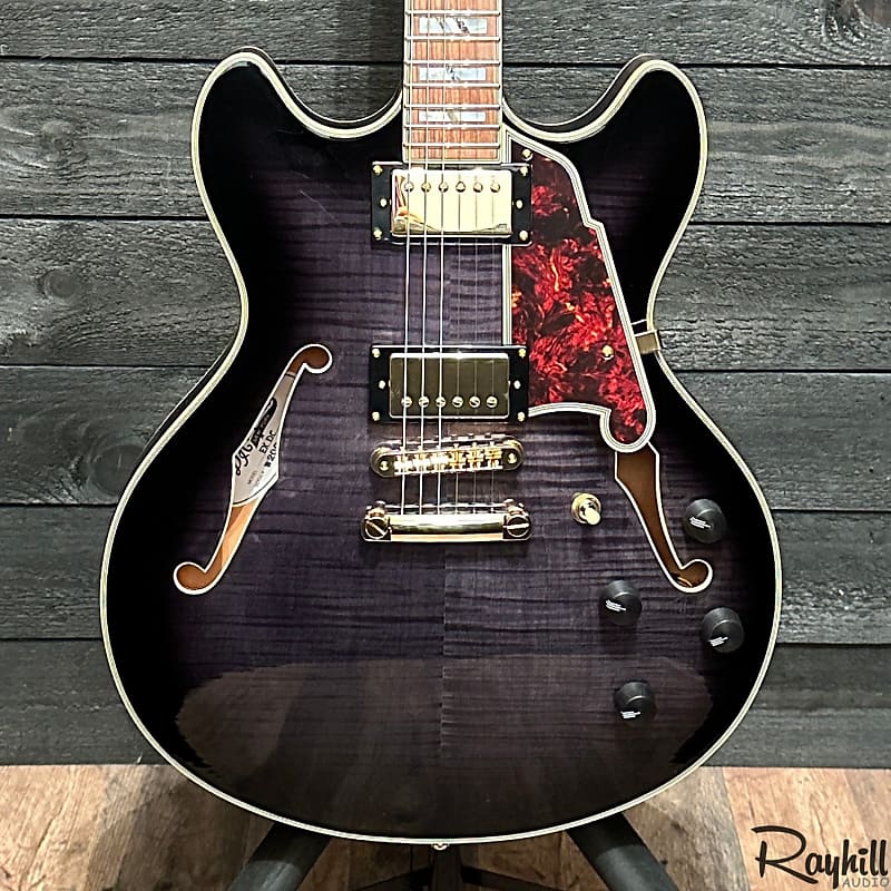 D'Angelico Excel DC EX-DC Grey Black Semi Hollow Body | Reverb