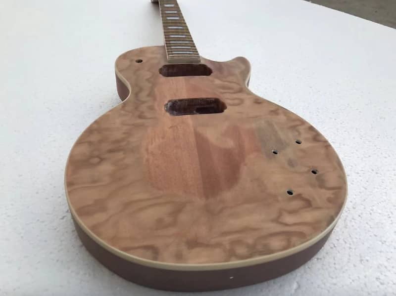 Unfinished Quilted Maple Top Guitar Body with Mahogany Neck | Reverb