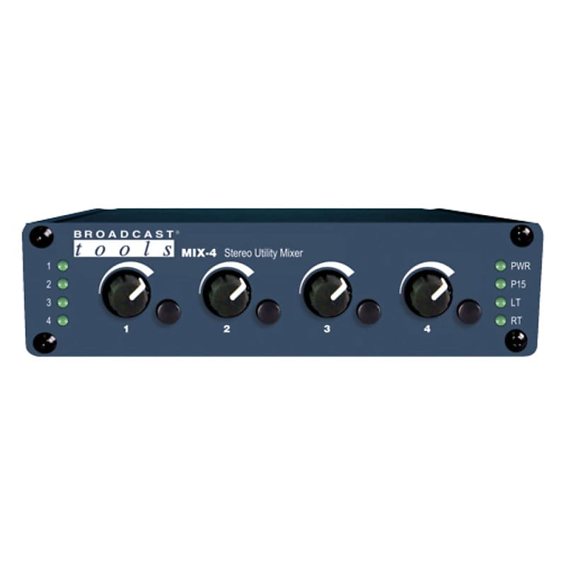 Broadcast Tools Mix-4 Four Input Stereo Utility Audio Mixer | Reverb