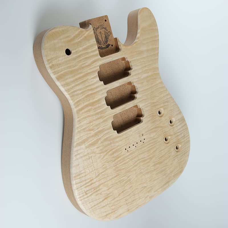 Telecaster Body Unfinished Flame Maple & One Piece Mahogany | Reverb
