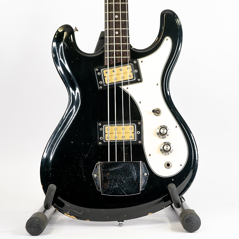 Mid ‘70s Univox Mosrite High Hi Flyer Short Scale Bass Black | Reverb