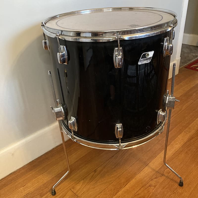 vintage Ludwig 18” Floor Tom maple 1980 Black wrap | Reverb
