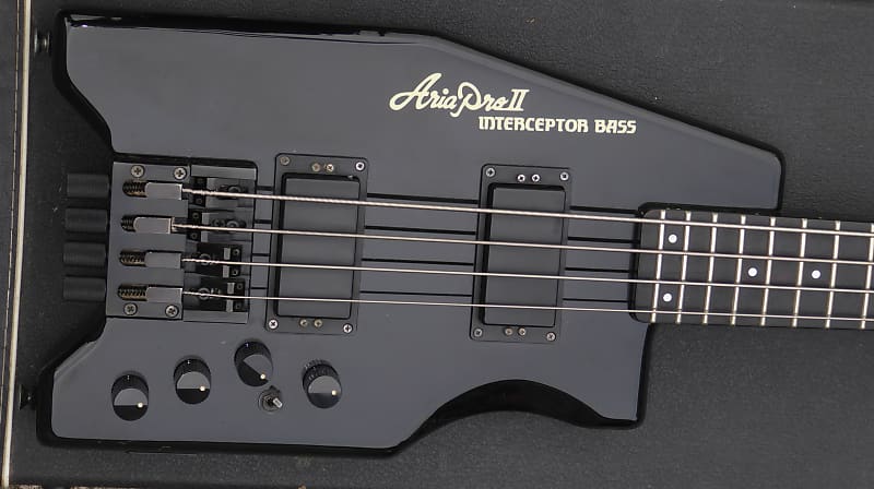 Aria Pro II Interceptor Bass Headless Japan 1986 black | Reverb UK
