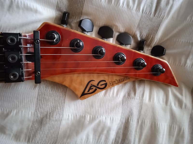 Lag superstrat replacement neck Arkane 1000 ebony fretboard | Reverb