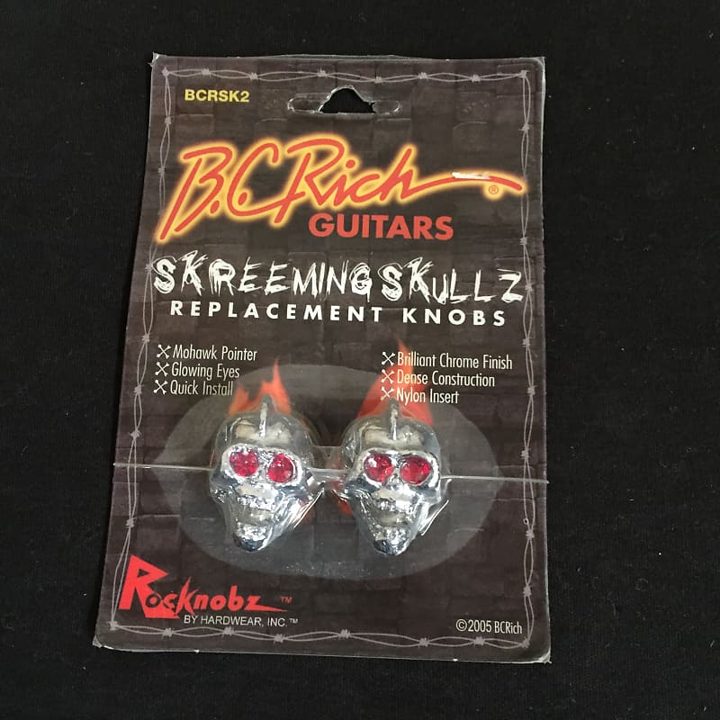 B.C. Rich Skreeming Skullz Replacement Knobs 2000's Chrome | Reverb