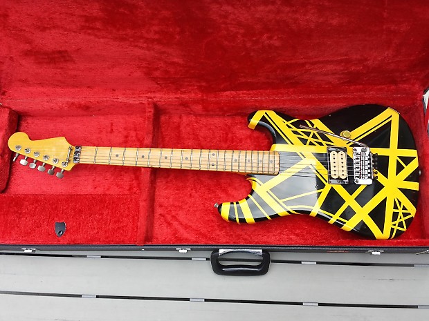 Fernandes ST-135VH EVH Van Halen Black/Yellow Strat MIJ Early | Reverb