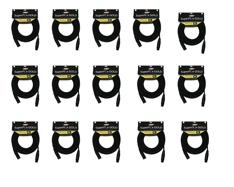 15 OSP SuperFlex GOLD 30' ft Premium XLR Microphone Cables | Reverb