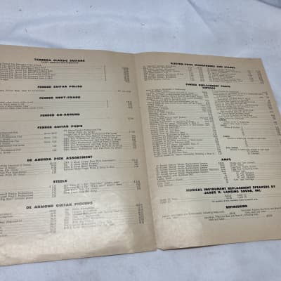 1966 Fender Fine Electric Instruments October Price List | Reverb
