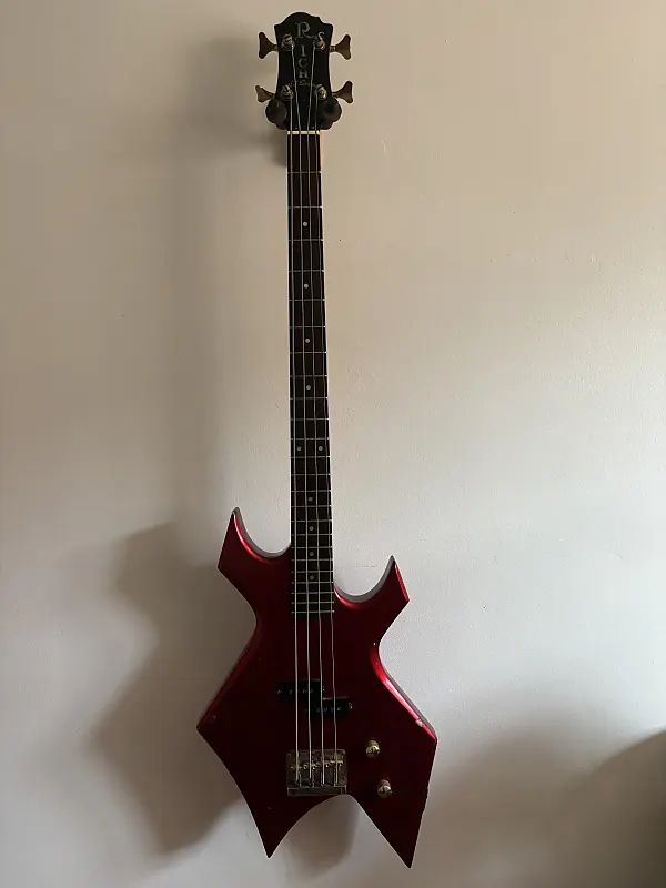 B.C. Rich NJ Series Warlock Bass Early 80s - Red | Reverb