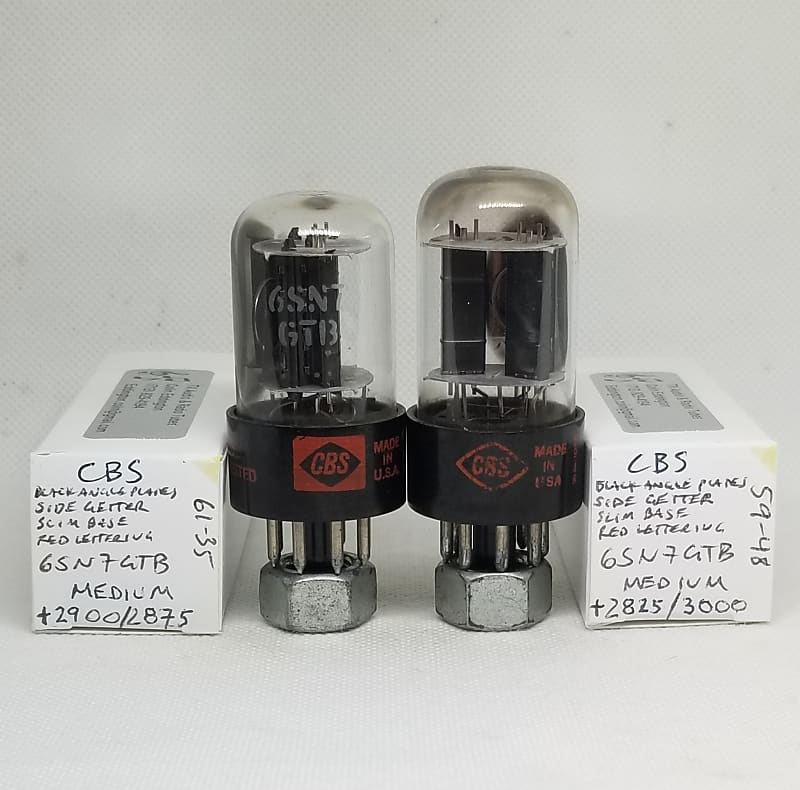 CBS 6SN7GTB Black Plate Well Matched (5.8%) Pair NOS 6SN7 | Reverb