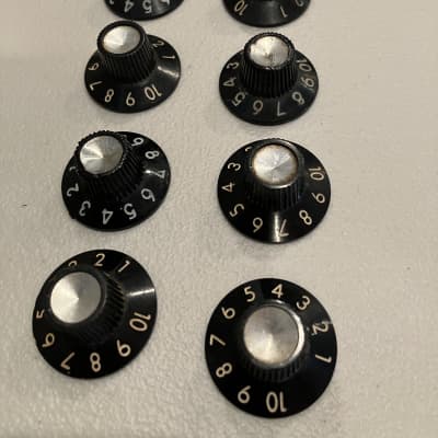 Fender Silverface amp knobs 1971 - Balck | Reverb