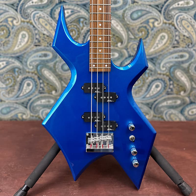 Used B.C. Rich Warlock Platinum Series 4 String Bass Blue | Reverb