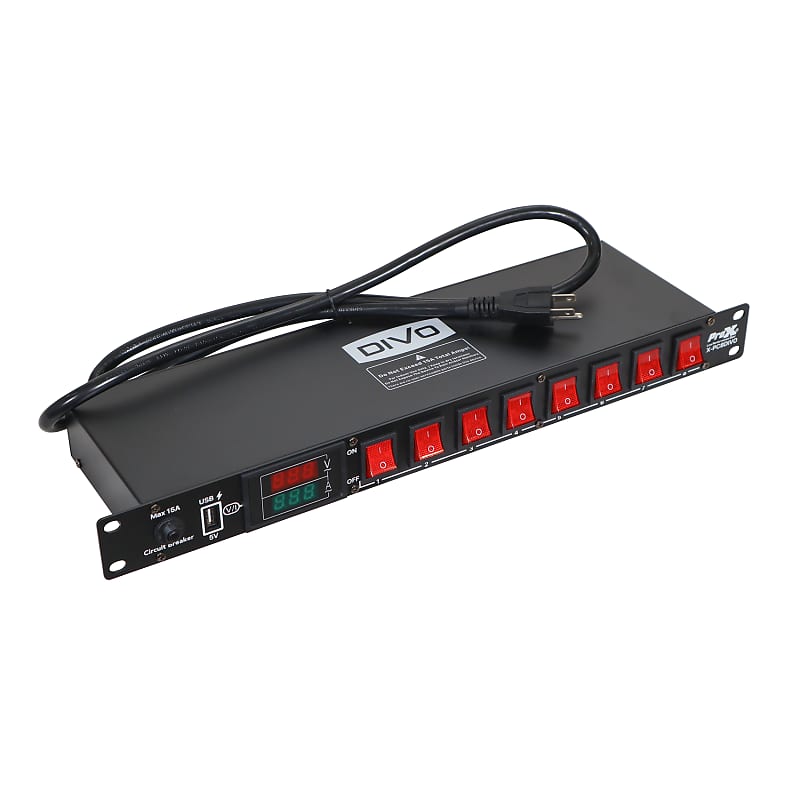 Rack Mount LED Power Distributor 8 Outlets/switches Off/On & | Reverb