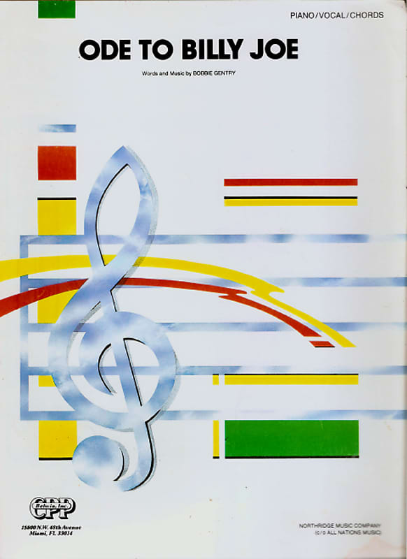 ODE TO BILLY JOE Words and Music by Bobby Gentry 1967 edition | Reverb