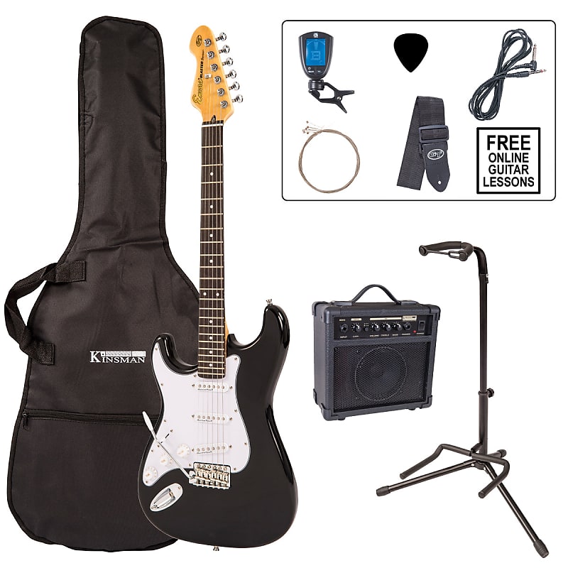 Encore E6 Electric Guitar Pack ~ Left Hand Gloss Black | Reverb