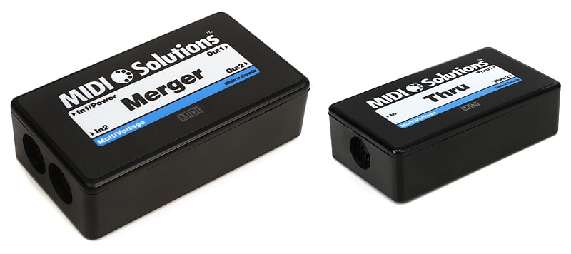 MIDI Solutions MultiVoltage Merger 2-in 2-out MIDI Merge Box | Reverb