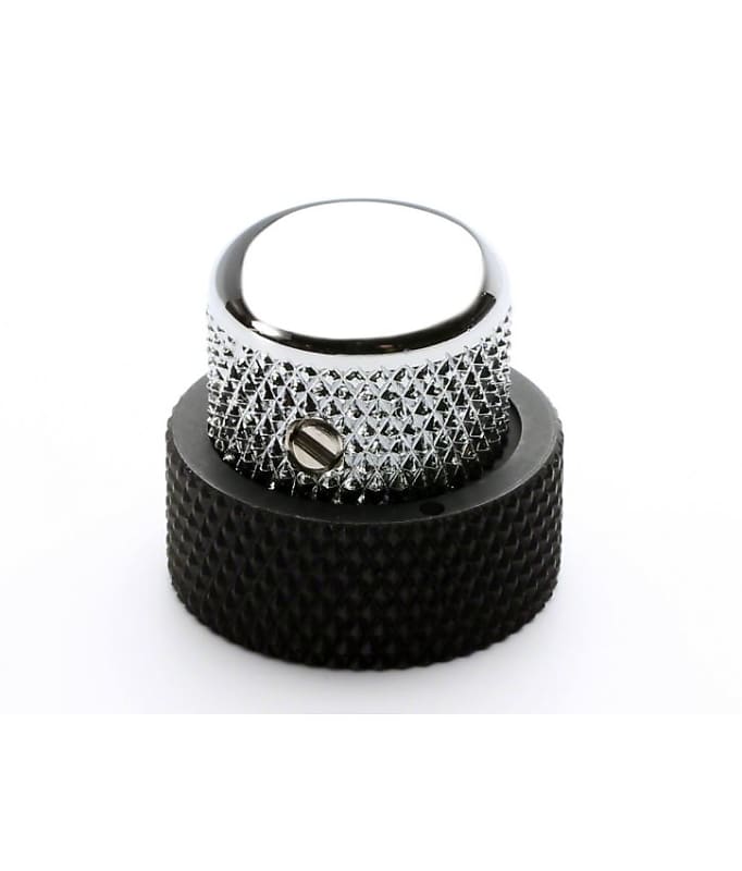 Fender Knob Set, Concentric, Metal Knurled, Chrome/Black | Reverb