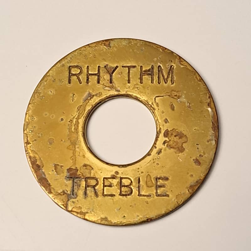 Vintage Gibson 1970's Poker Chip Brass Switch Ring | Reverb