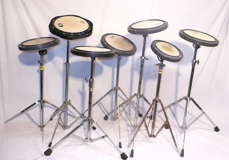 7 Remo & Pearl Practice Pads w/Stands | Reverb