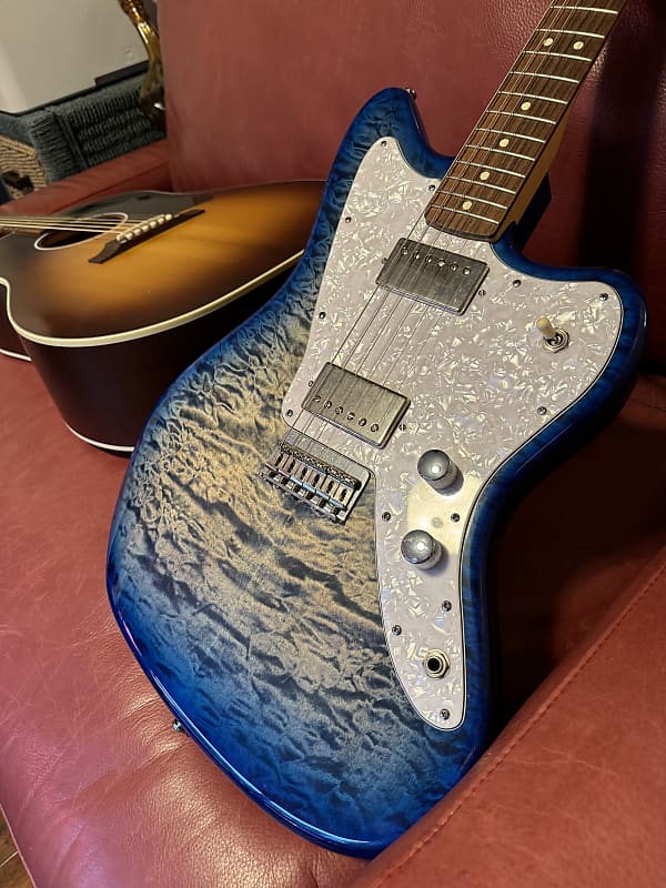 Fender / Warmoth Jazzmaster Custom 2018 - Denim Wash Flame | Reverb