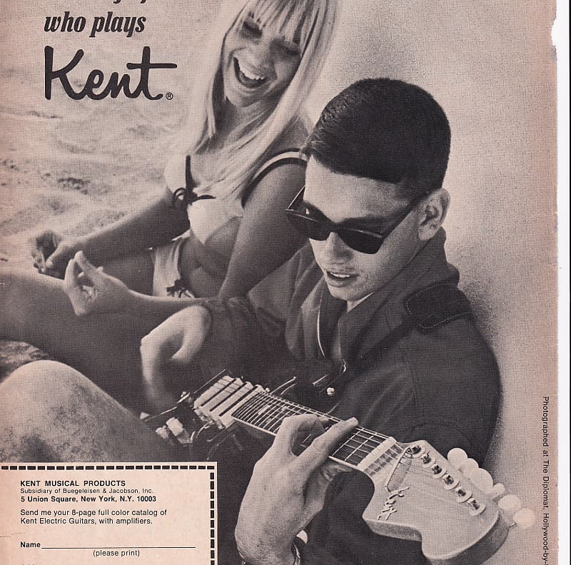1966 KENT ELECTRIC GUITAR VINTAGE FULL PAGE AD | Reverb