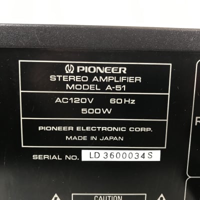 Pioneer Elite A-51 Stereo Amplifier | Reverb